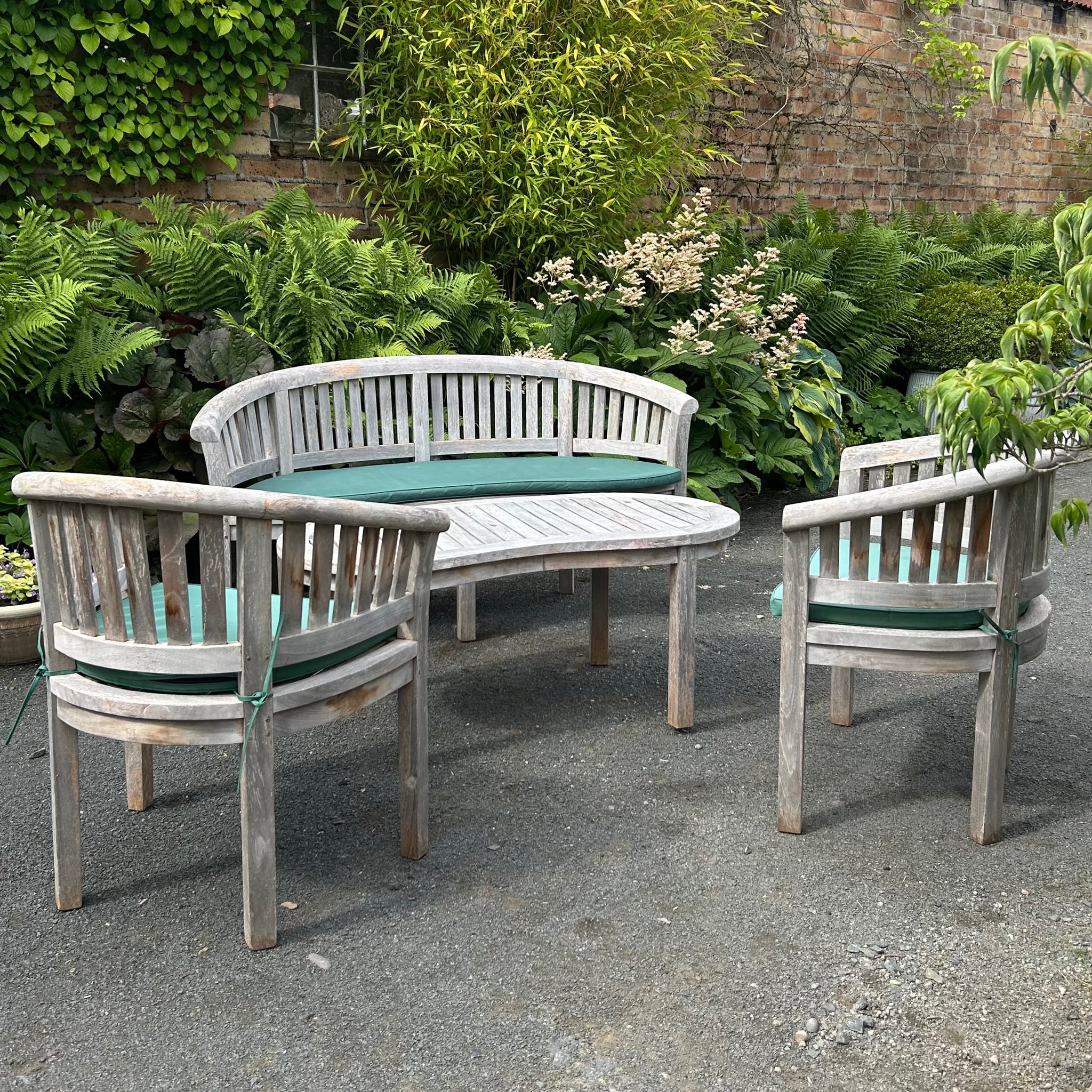 Preloved Teak Garden Furniture Set | Bench, Armchairs & Coffee Table