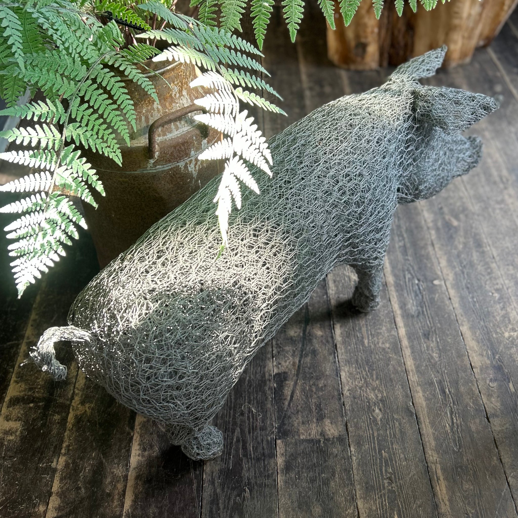 Wire Pig Garden Sculpture | Unique Statue | Henderson's