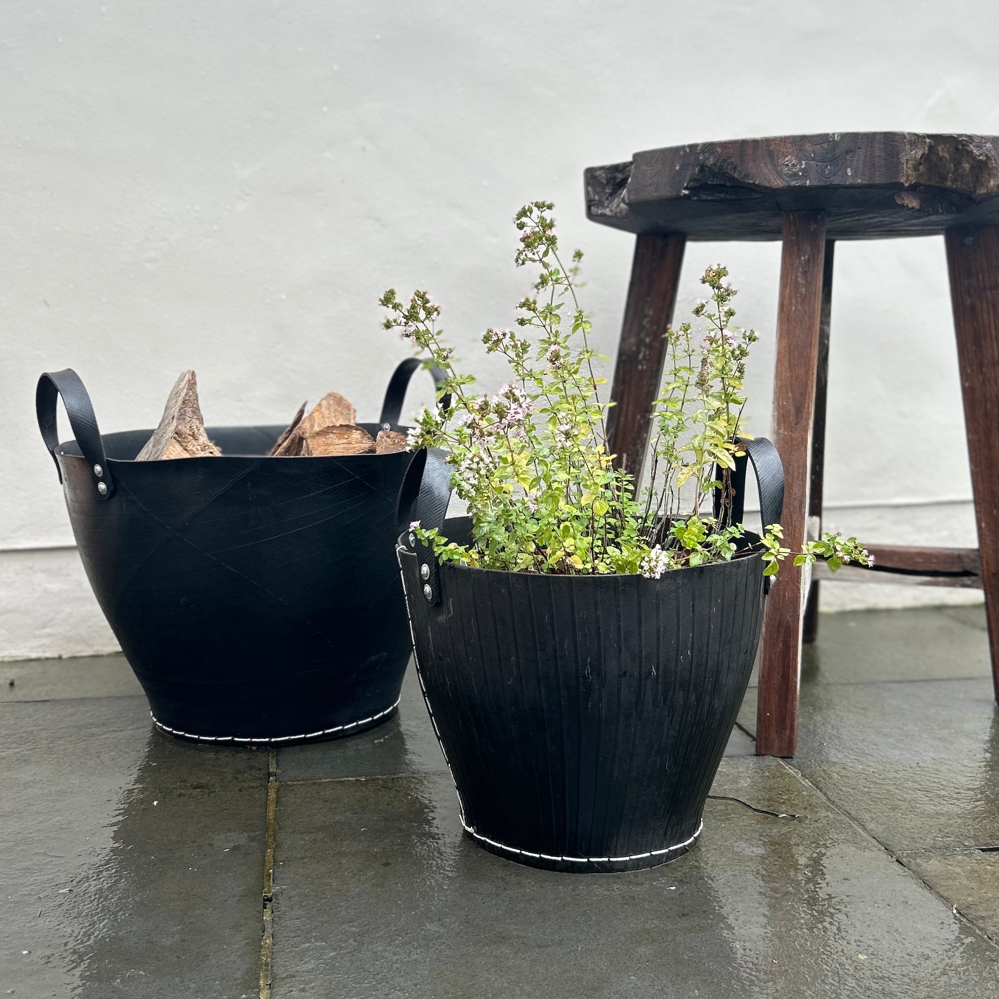 Recycled Rubber Tyre Bucket | Log Basket | Trug | Henderson's